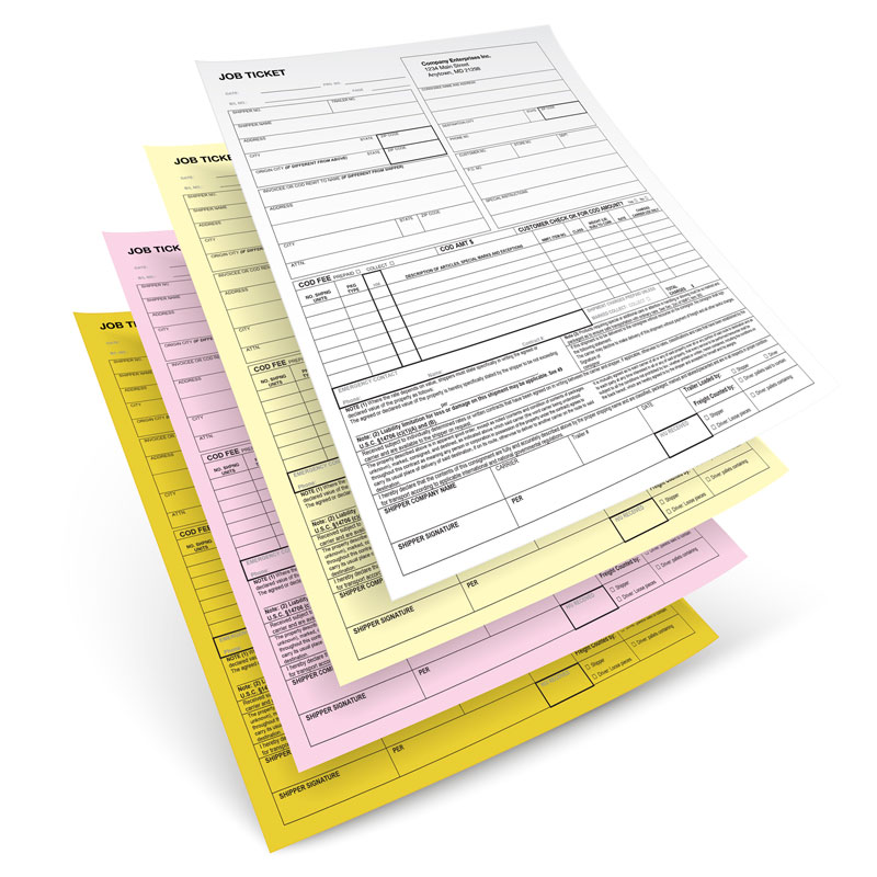 Custom 4-Part Carbonless Forms (NCR) – Fast Printing in Las Vegas ...