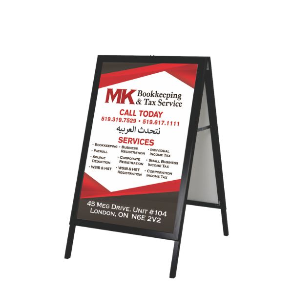 Metal A-Frame Signs (Side walk) - A & B Print Inc.