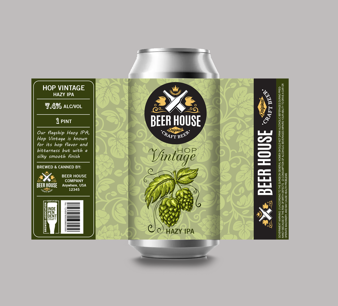 16 oz Beer Can Labels - Brewery