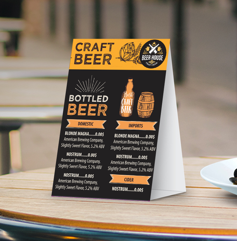 TABLE TENTS - Brewery