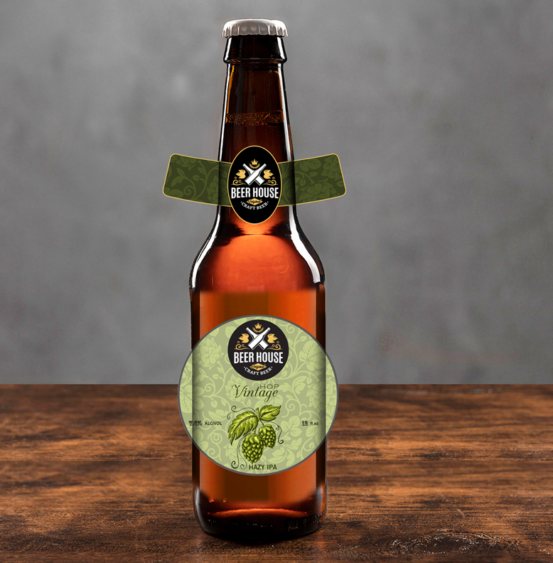 12 oz Beer Bottle Labels - Round - Brewery