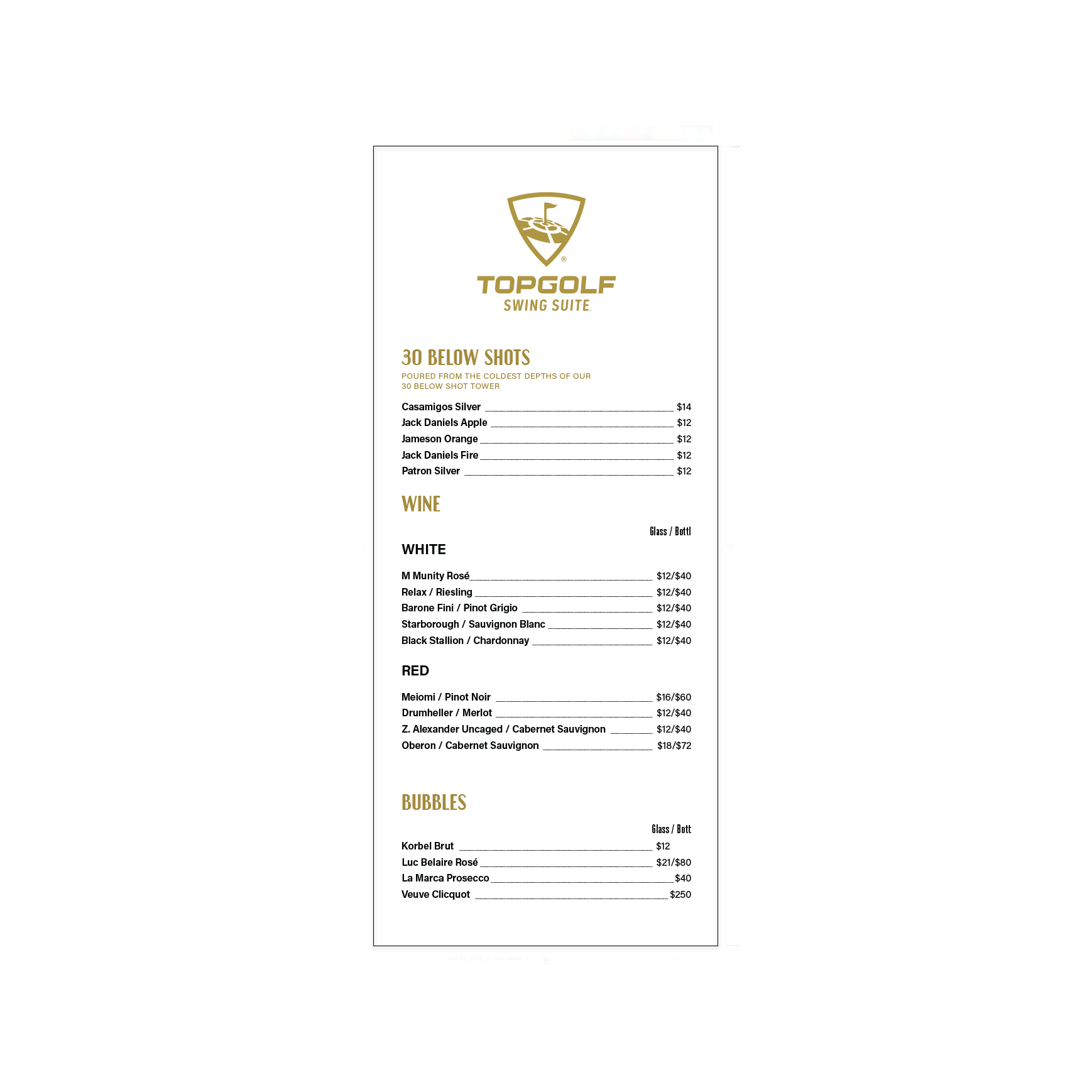 Top Golf Menus - Copy Cats Inc.