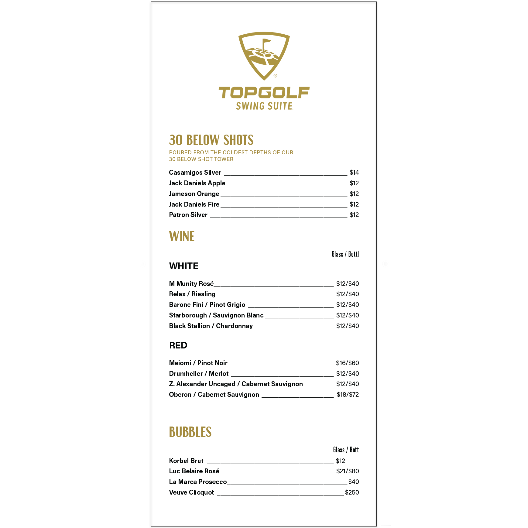 Top Golf Menus - Copy Cats Inc.