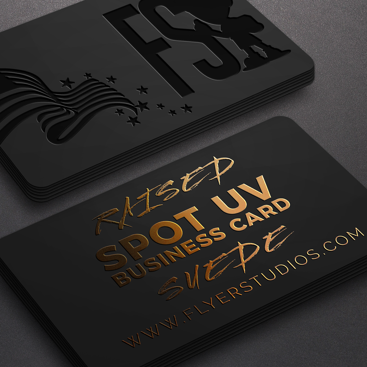 Suede Raised Spot UV Business Cards – Soft-Touch Gloss