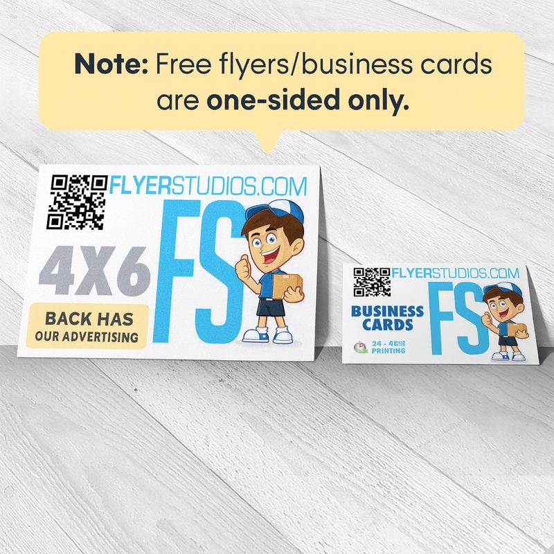 Free Flyers & Business Cards – One-Sided Printing | FlyerStudios.com