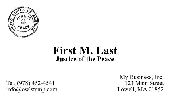 Justice of the Peace Business Cards