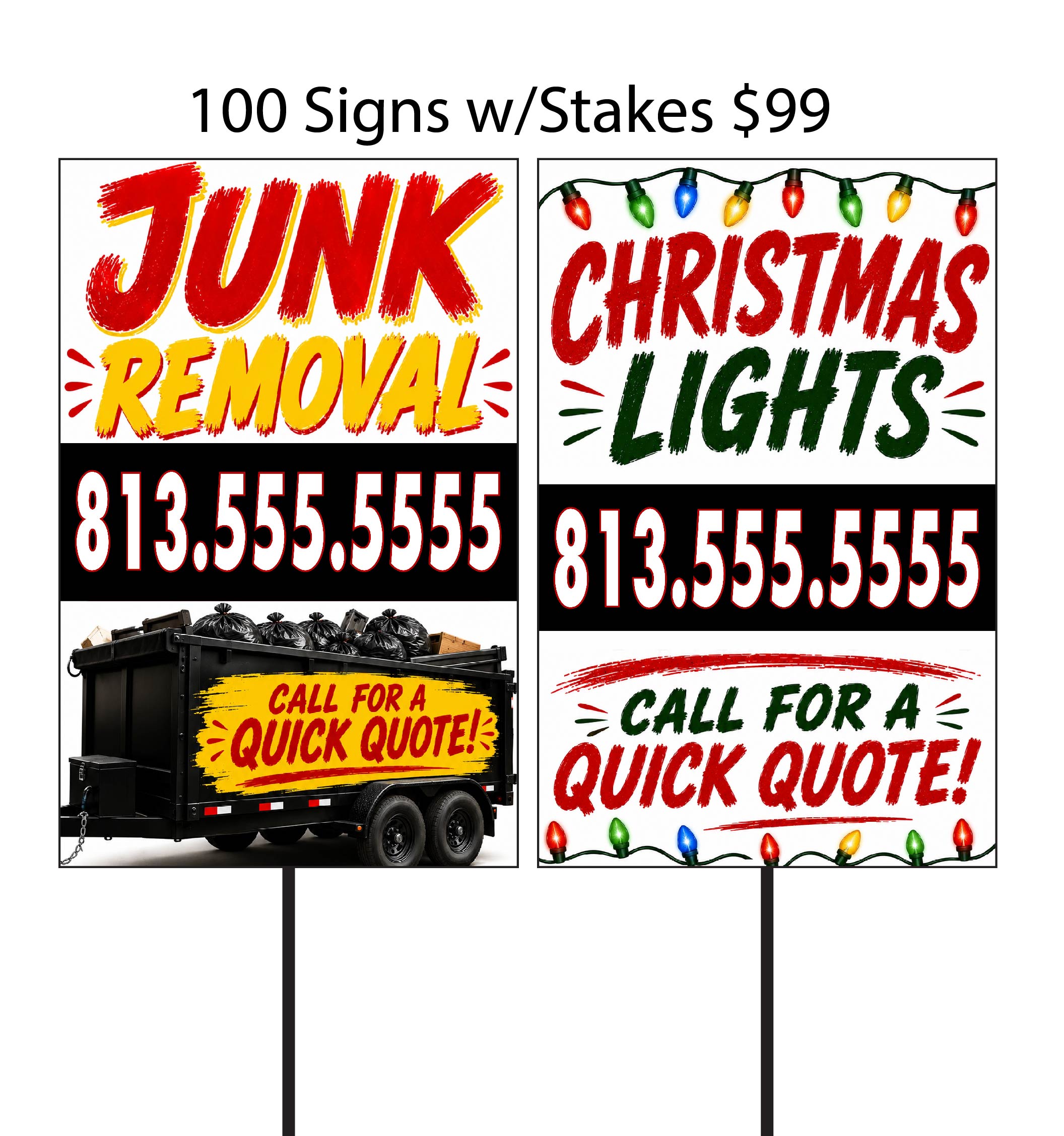 Custom Posting Signs | Yard Signs with Stakes | Full Color Outdoor Signs