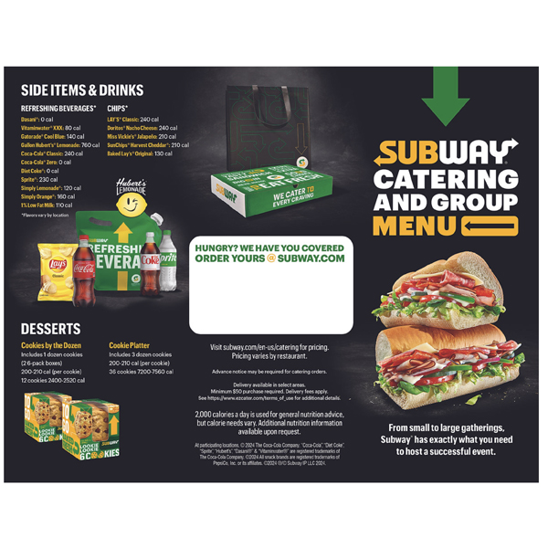 Upload Design - Subway Takeout Menus - PRINTSUB