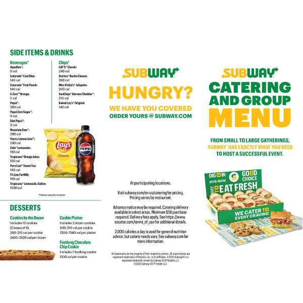 Explore Custom Subway Trifold Menus Templates & Personalize Instantly