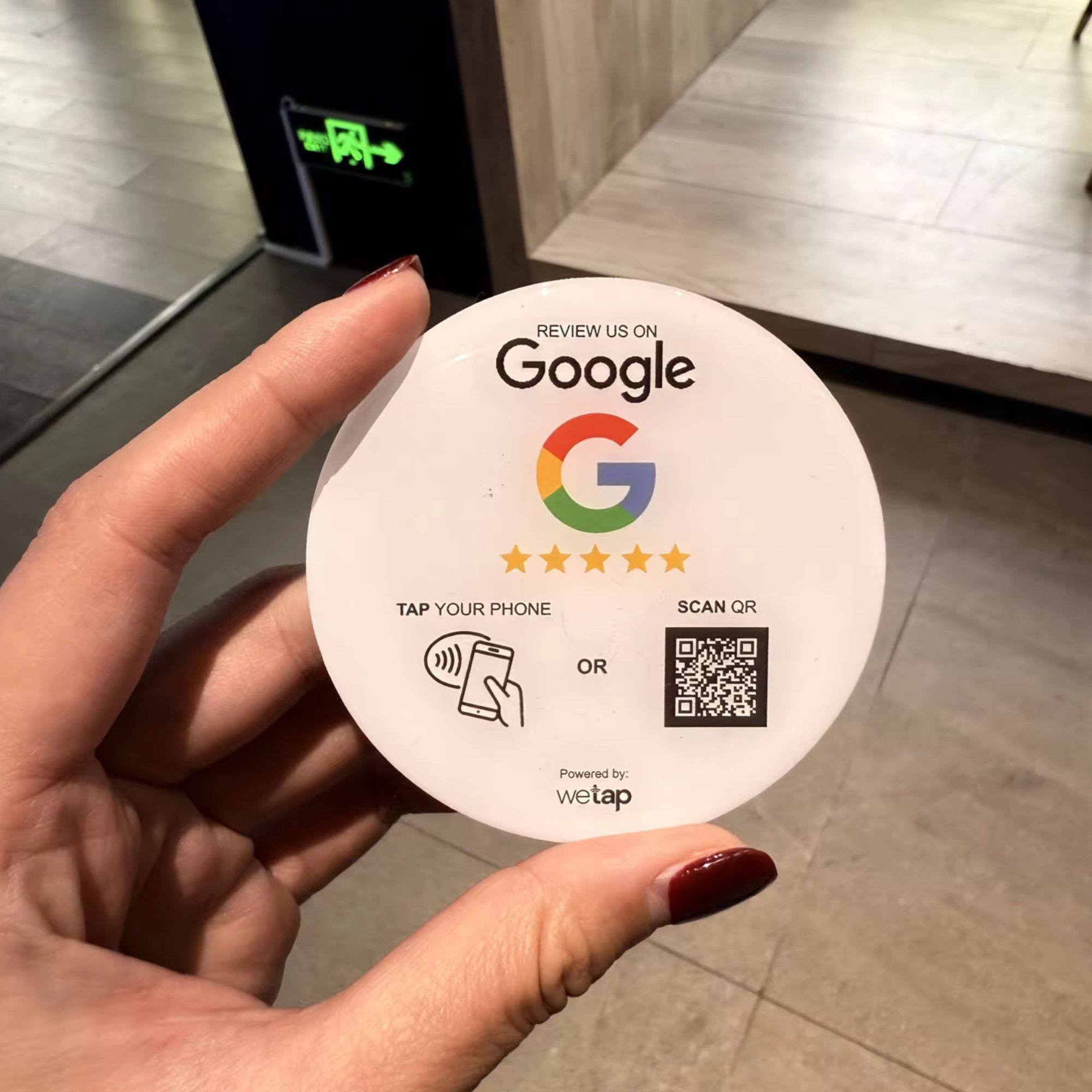 Custom Google Review Sticker - NFC Tap & Smart QR Code