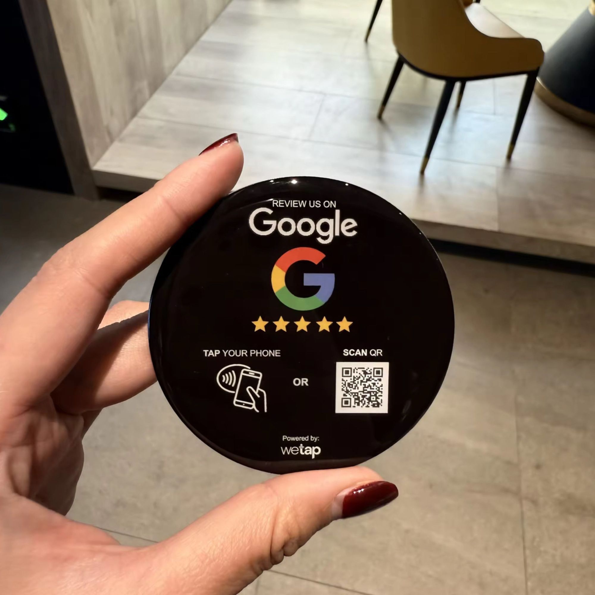 Custom Google Review Sticker - NFC Tap & Smart QR Code