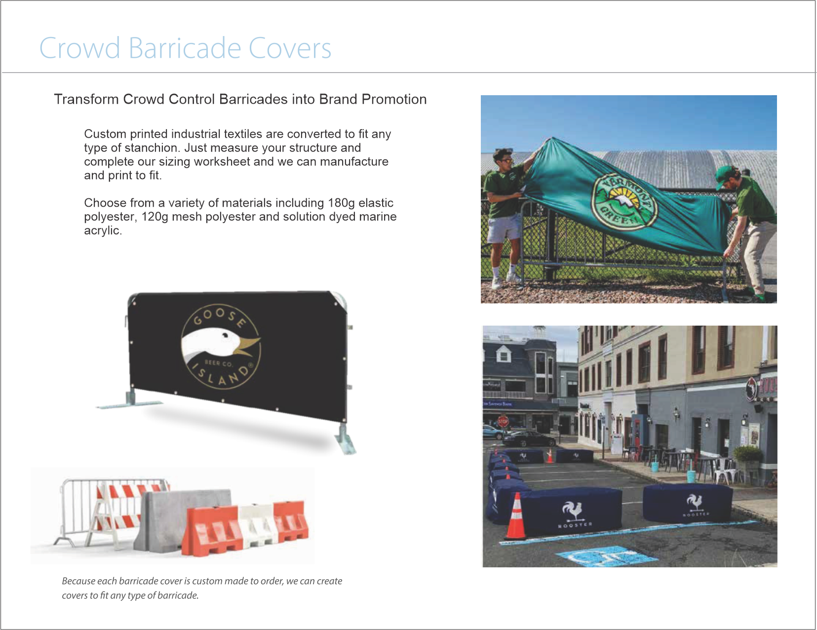 Fitted Steel Barrier Covers - Project Graphics, Inc.