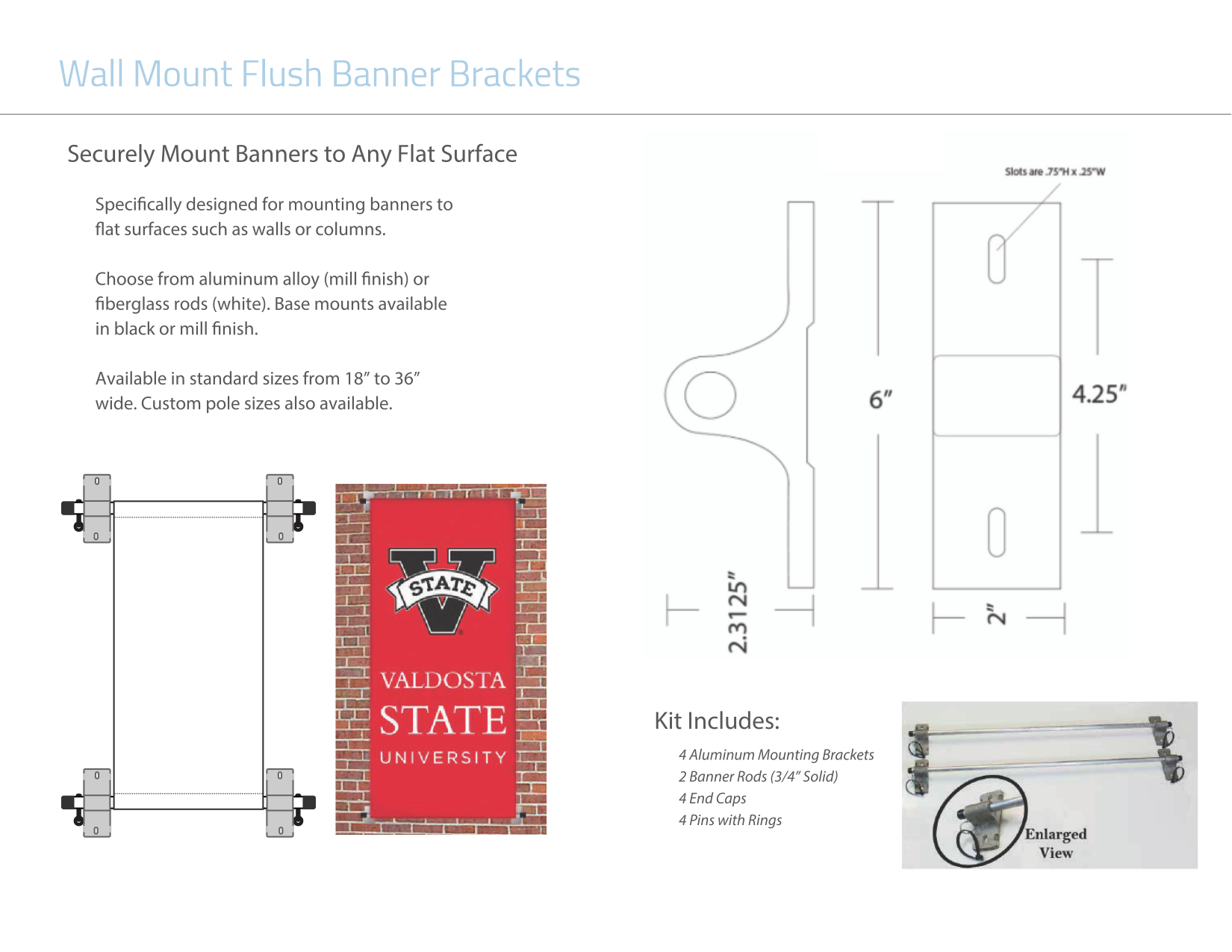 Banner Wall & Column Mount Hardware Set | Secure Banner Mounting