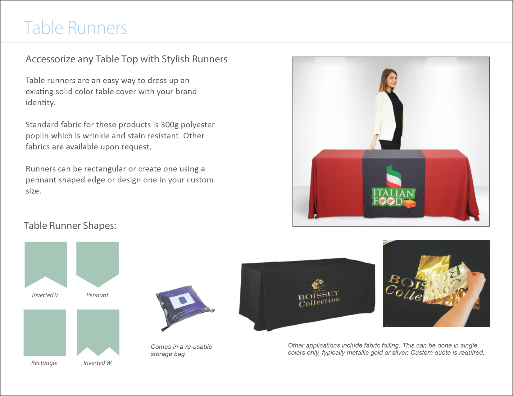 Table Runners - Project Graphics, Inc.