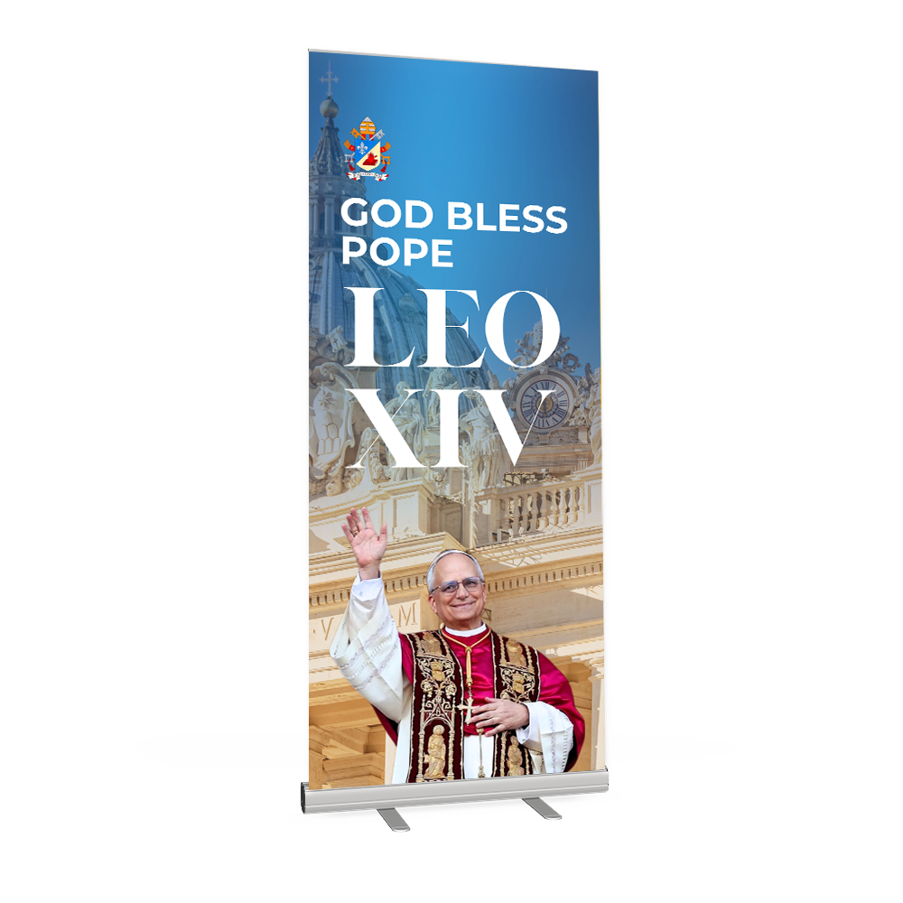 Pope Leo XIV - Banner Stand - Design #2 - SanctusPress