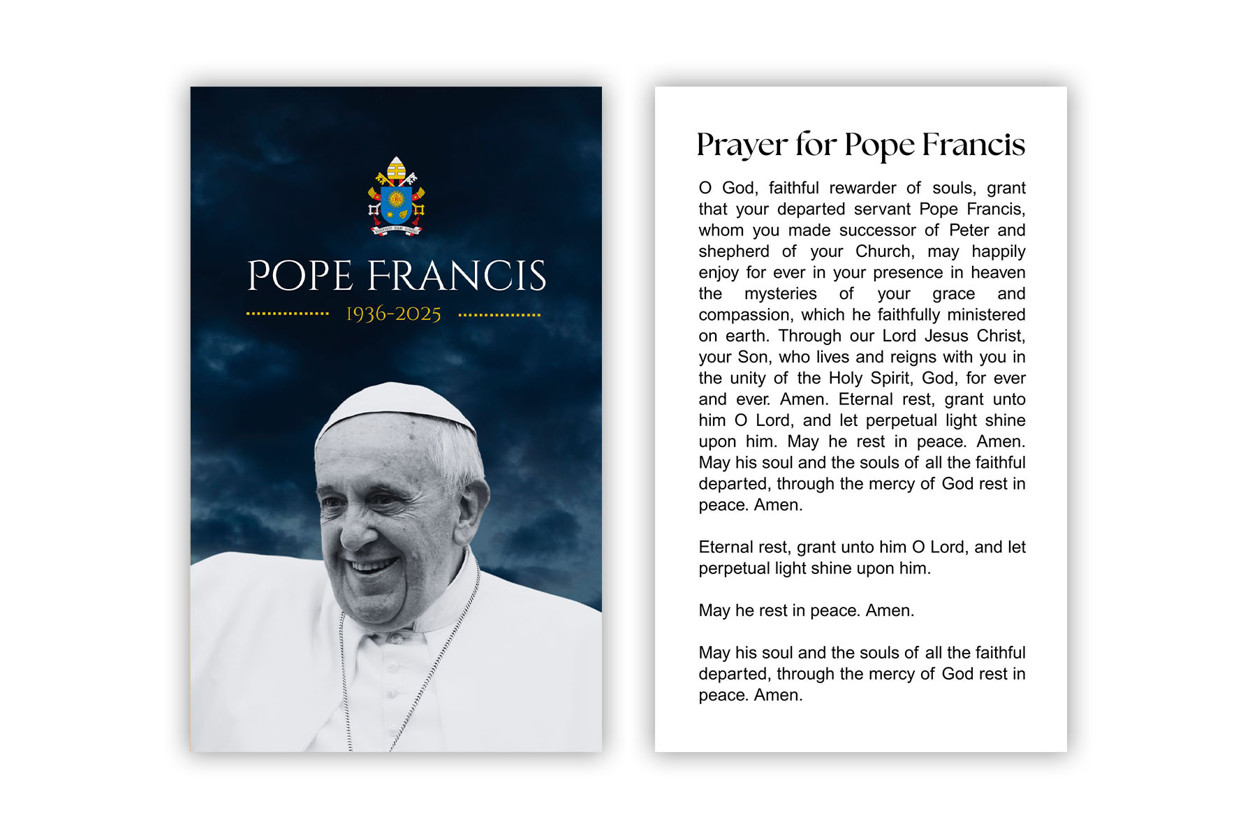 Pope Francis Prayer Cards 3 - SanctusPress