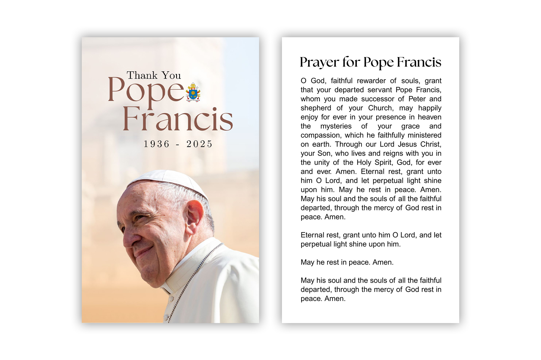 Pope Francis Prayer Cards 2 - SanctusPress