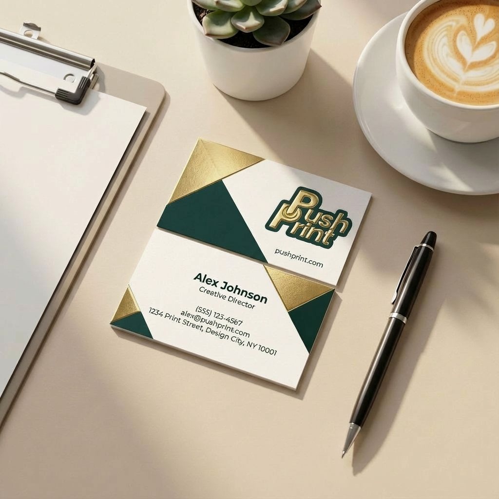 Raised Foil Business Cards - Push Print