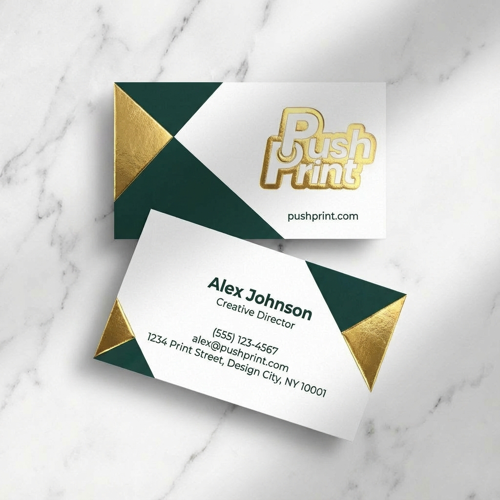 Raised Foil Business Cards - Push Print