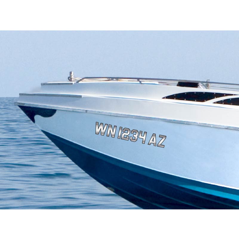 Boat Numbers Chrome vinyl