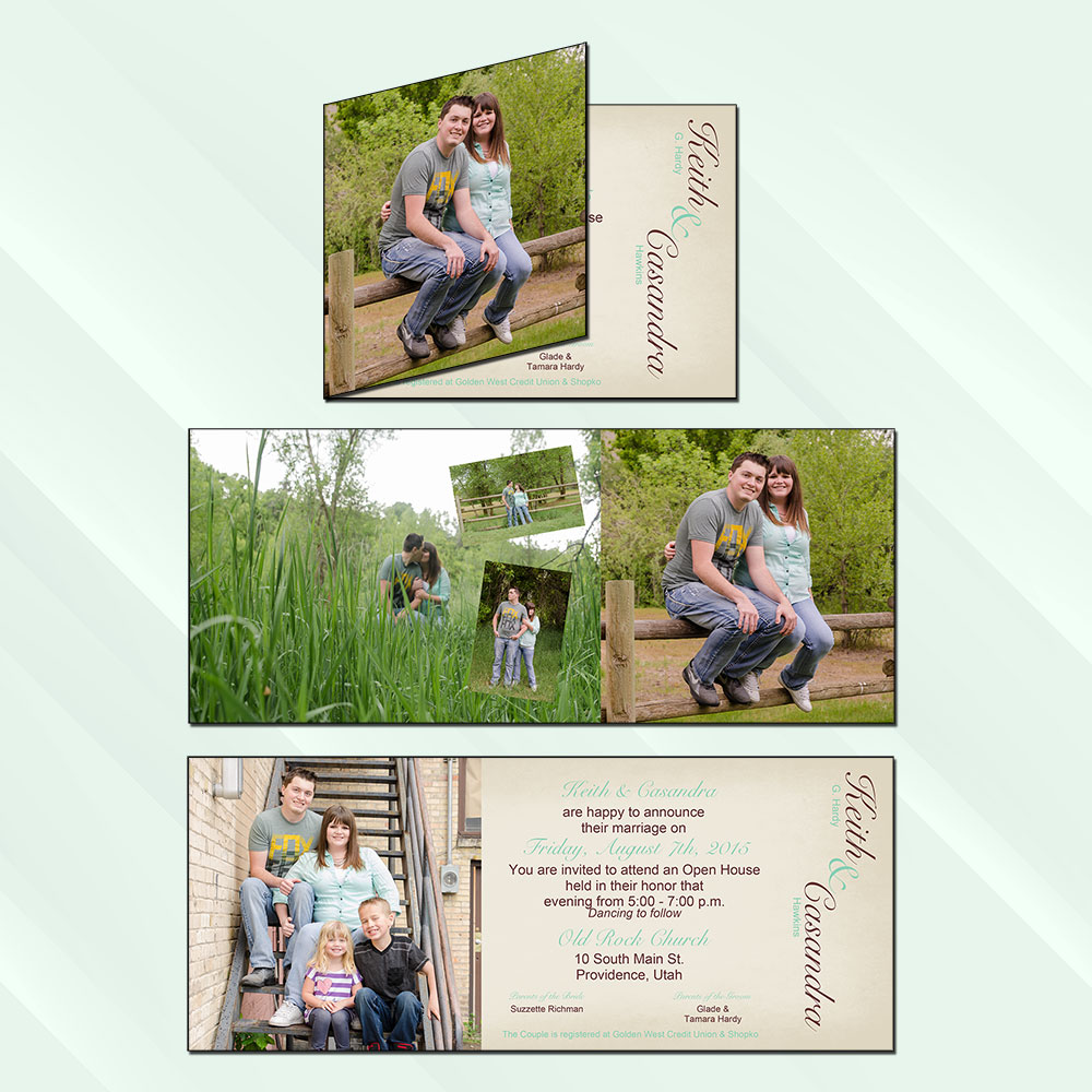 Watkins Printing, Side Foldable Off Center 2-Sided Cards