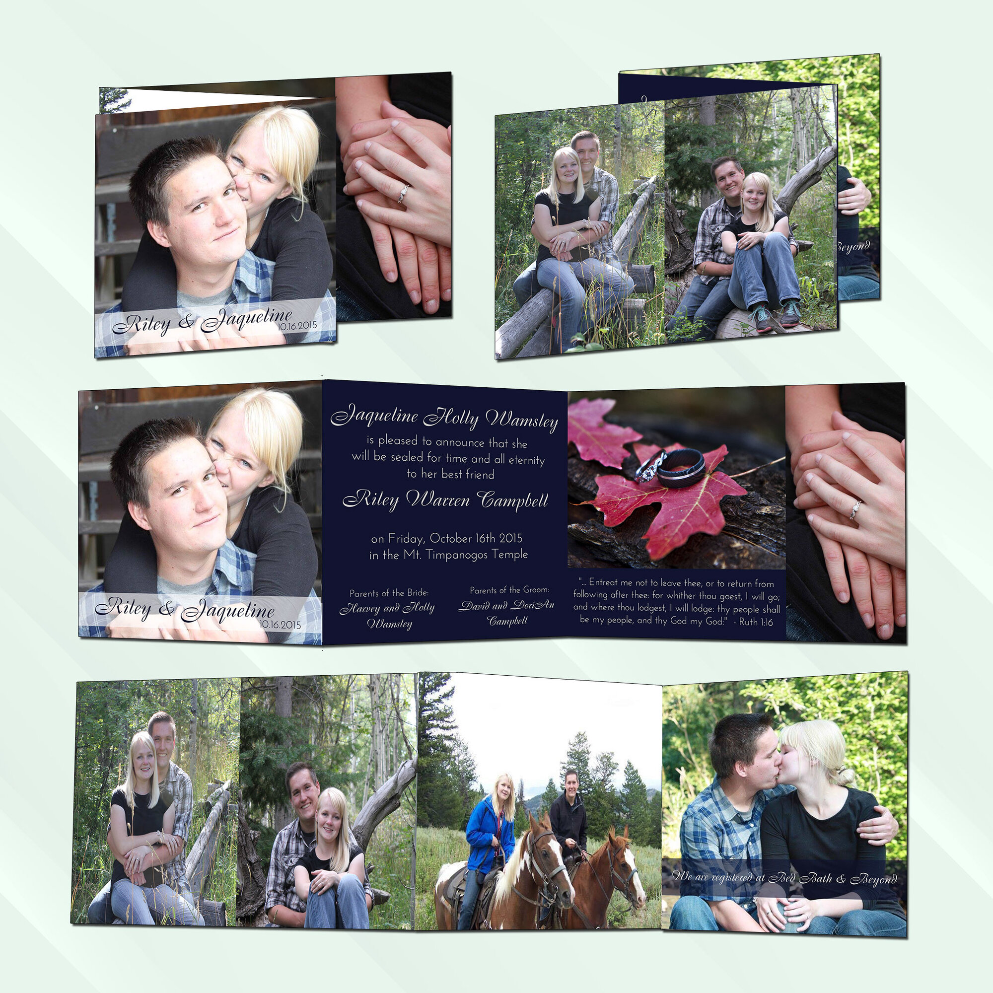 Watkins Printing, Foldable Off Center Z Fold 2-Sided Cards