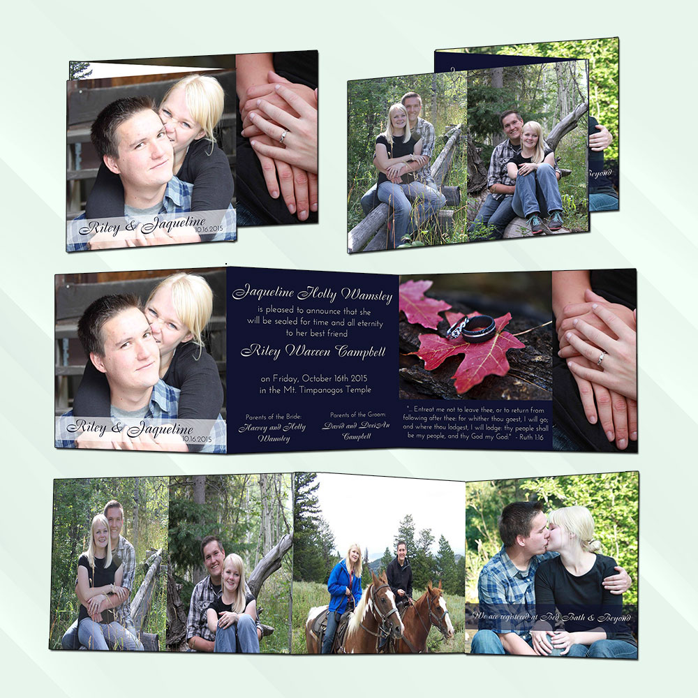 Watkins Printing, Foldable Off Center Z Fold 2-Sided Cards